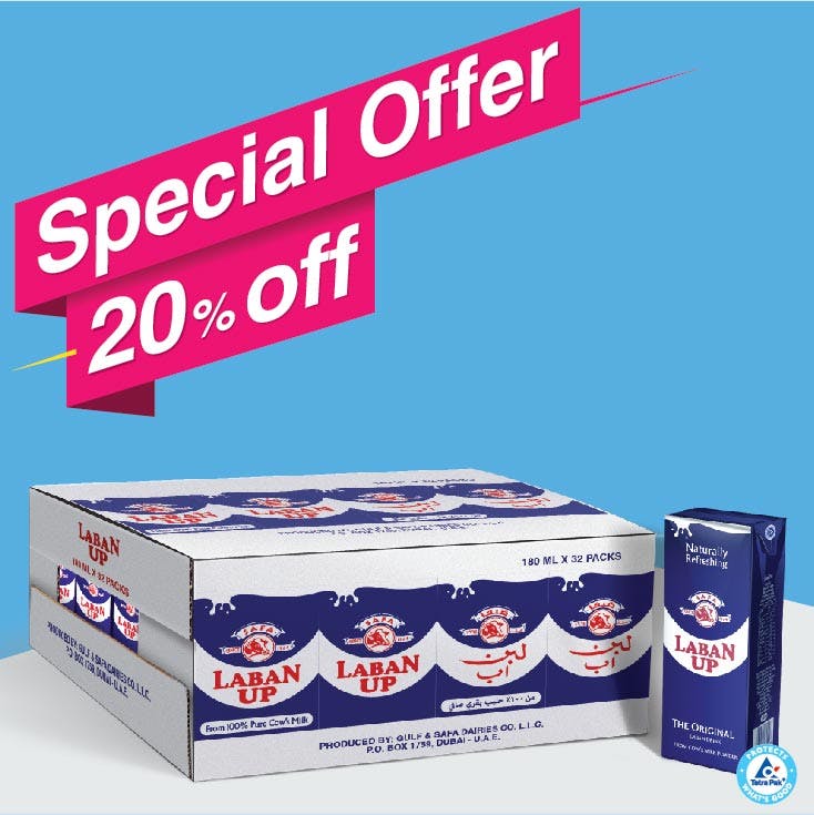 Gulf & Safa Laban Up UHT 180ml – Pack of 32 Buy Online at Best Price in UAE