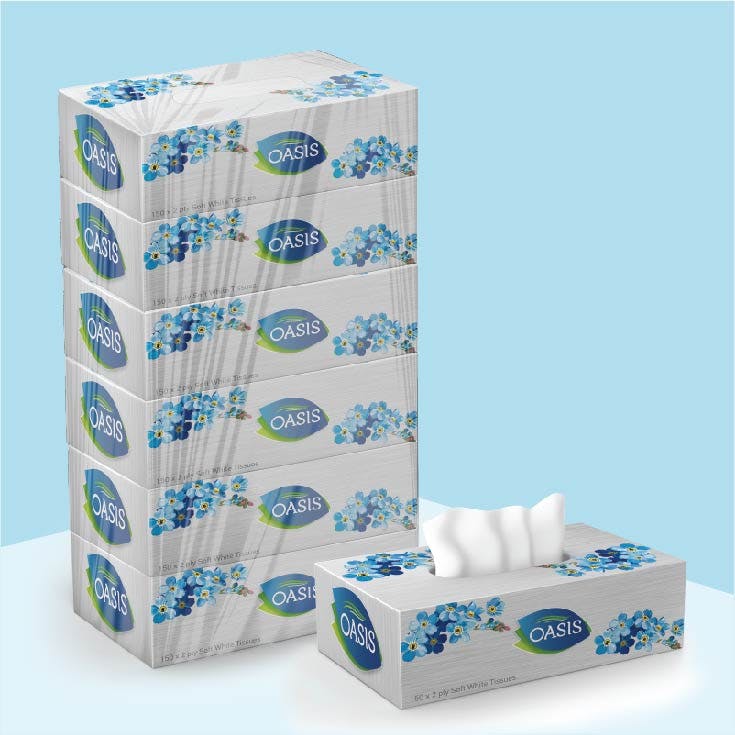 Oasis Tissue 150 x 2 Ply - Pack of 6 Box Buy Online at Best Price in UAE