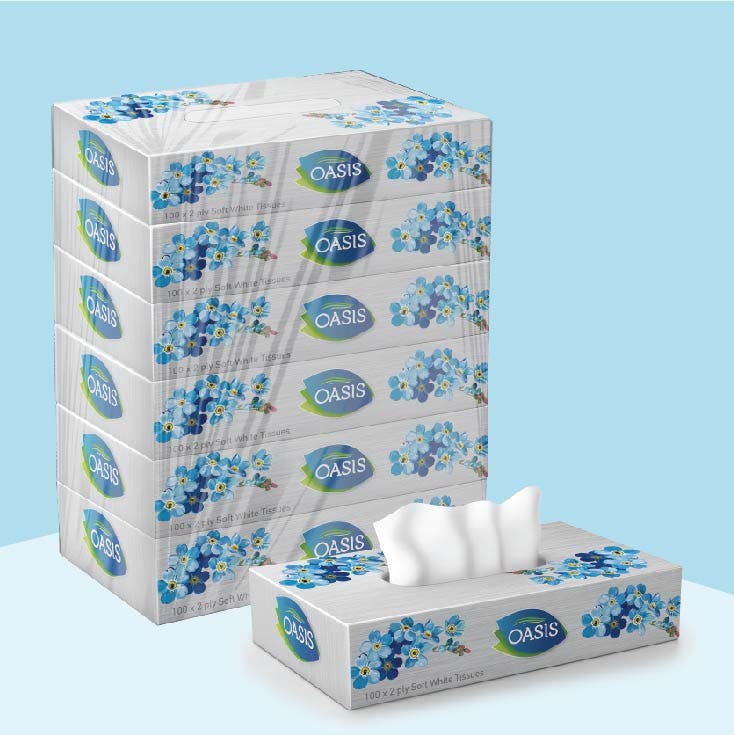 Oasis Tissue 100 x 2 Ply - Pack of 6 Box Buy Online at Best Price in UAE