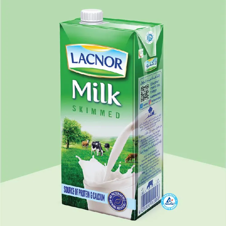 Lacnor Long Life Skimmed Milk 1L - Pack of 4 Buy Online at Best Price ...