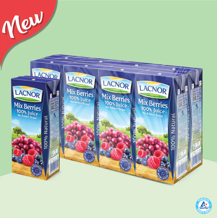Lacnor 100% Long Life Juice Mix Berry 180ml - Pack of 8 Buy Online at ...