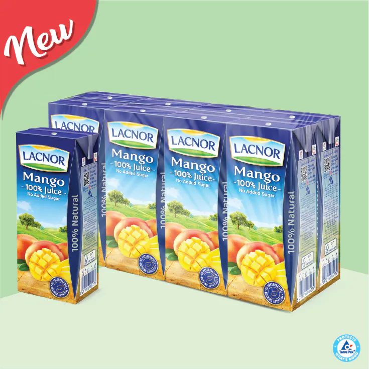 Lacnor 100% Long Life Juice Mango 180ml - Pack of 8 Buy Online at Best ...